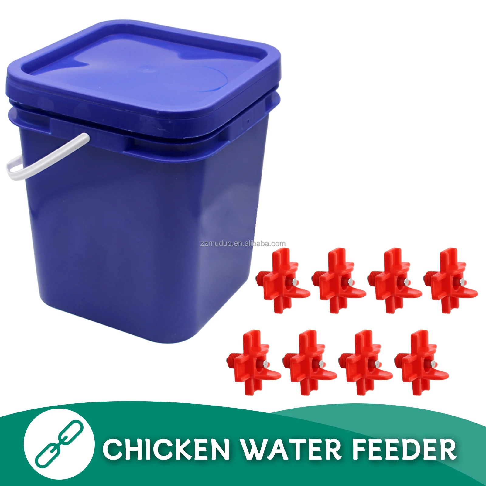 Automatic Chicken Waterer Mini Breeder Bucket Drinker Horizontal Nipple ...