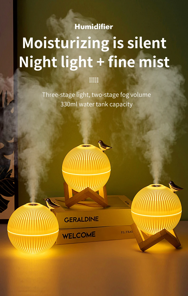 Moon Lamp Humidifier 330ml - Rechargeable & Ultrasonic