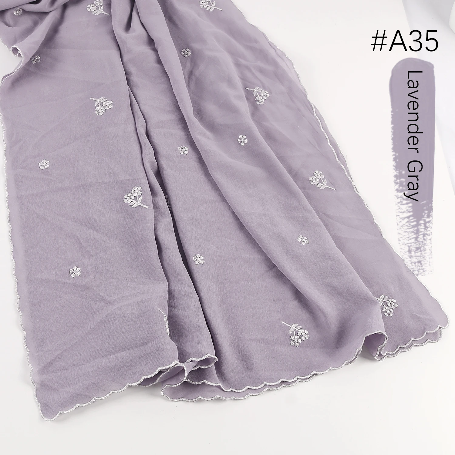 Shawl Sulam Embroidered Chiffon Hijab Scarf Veil Chiffon Shawl For ...