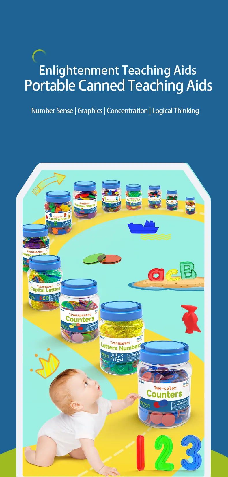Mini Jar Set Sensory Play Counters - Early Education Tools