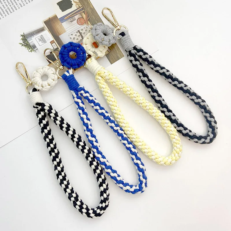 Rewin 2024 Bohemian Handmade Macrame Wrist Cell Phone Charm Keychain ...