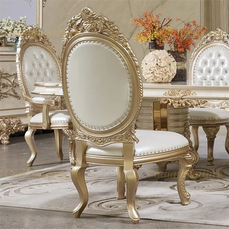 American Luxury Solid Wood Dining Set Contemporary Oval Shape Table ...