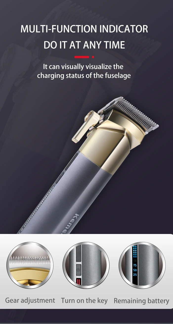 New Electric Hair Cutting Head Trimmer Kemei Km-5081 Head Usb ...