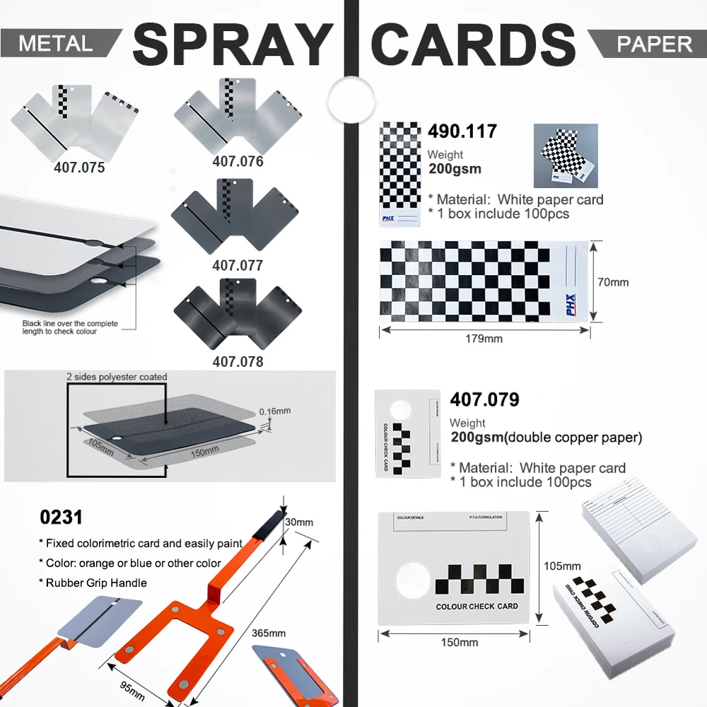 Checkered Test Panels Paint Spray Out Cards For Check Color Match And ...