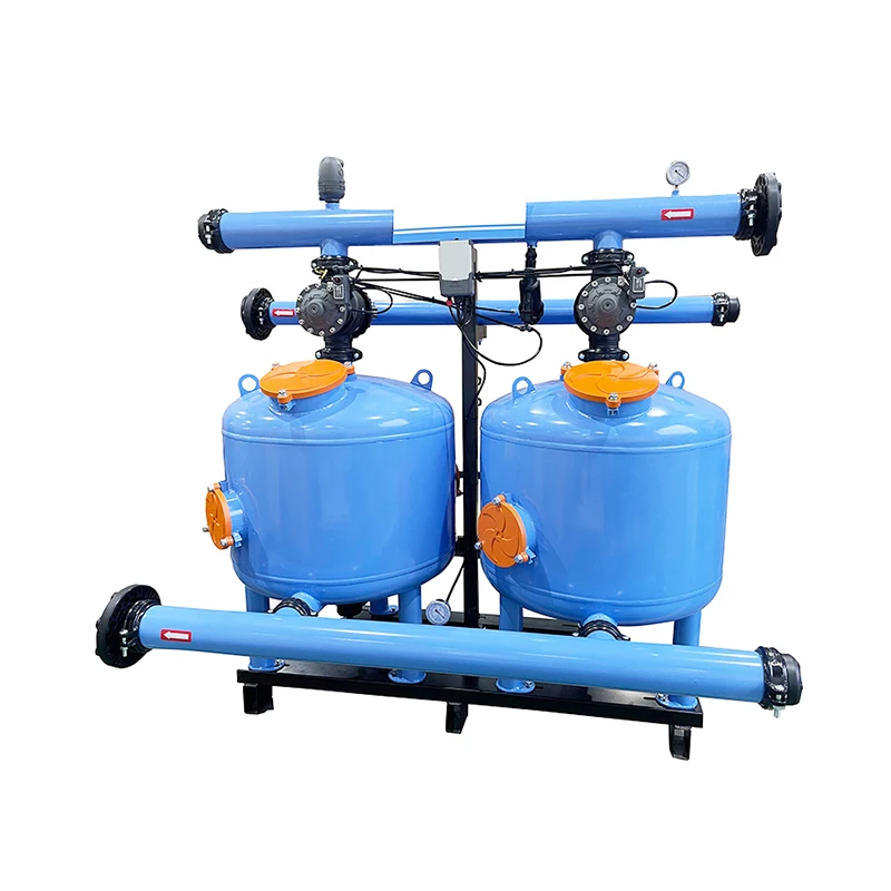 Automatic sand filter automatically opens to remove filtered magazines ...