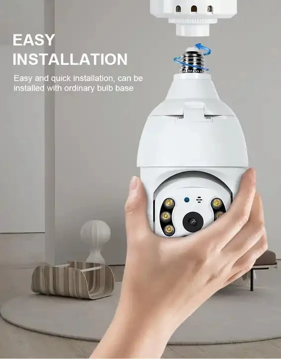 E27 Night Vision Wireless Light Bulb Camera - 360° CCTV