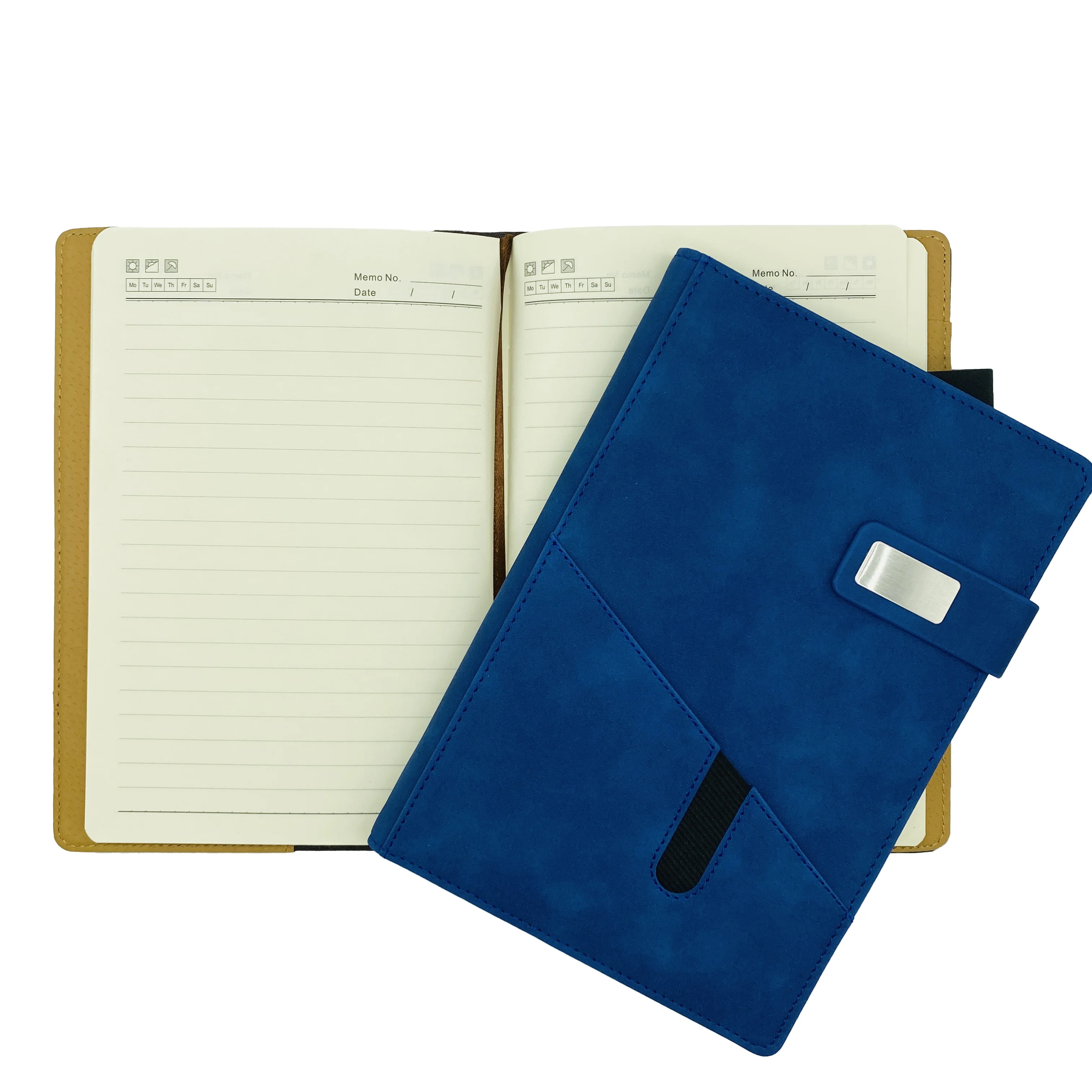 A5 Custom Business Leather Hard Cover Notebook Set With Gift Box And ...