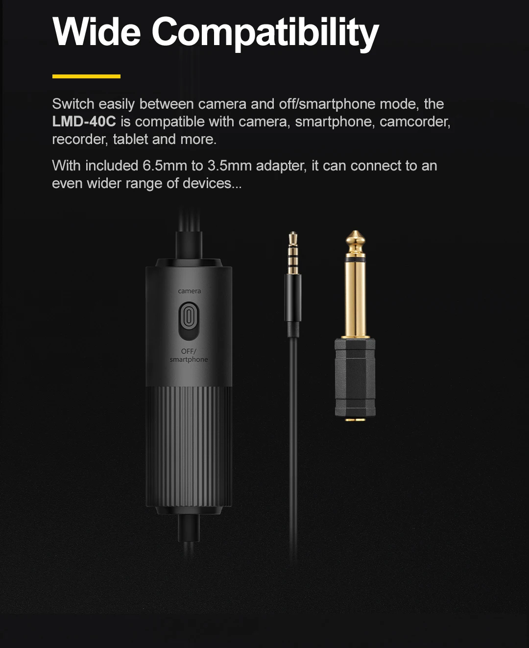 Godox Lmd-40c Lavalier Microphone Clip-on Condenser Mic Wired 3.5mm Mic ...