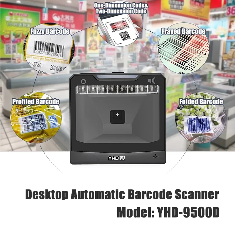 YHD-9500D High Performance Auto Scan 2D Omnidirectional Qr Code Reader ...
