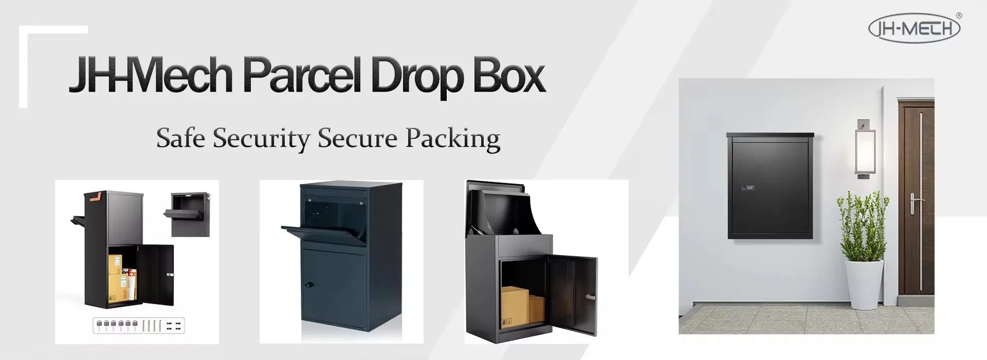 JH-Mech Smart Mailbox Parcel Delivery Box Lockable Anti-Theft Wall ...
