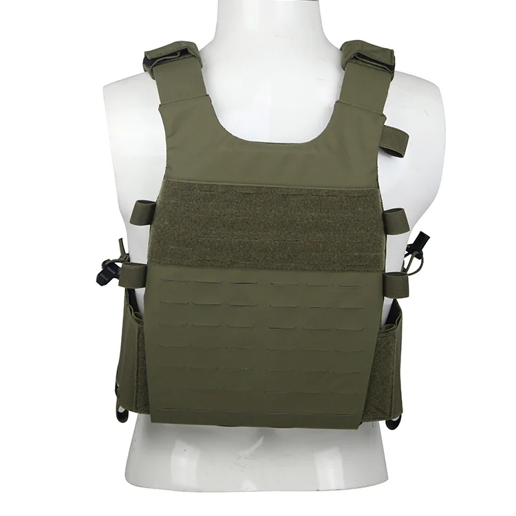 Outdoor On-board Tactical Vest Laser Cut Green Tactical Training Vest ...