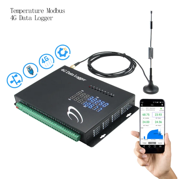 高灵敏度Modbus数据记录器4g网络温度控制器模拟输出以太网数据记录器| Alibaba.com