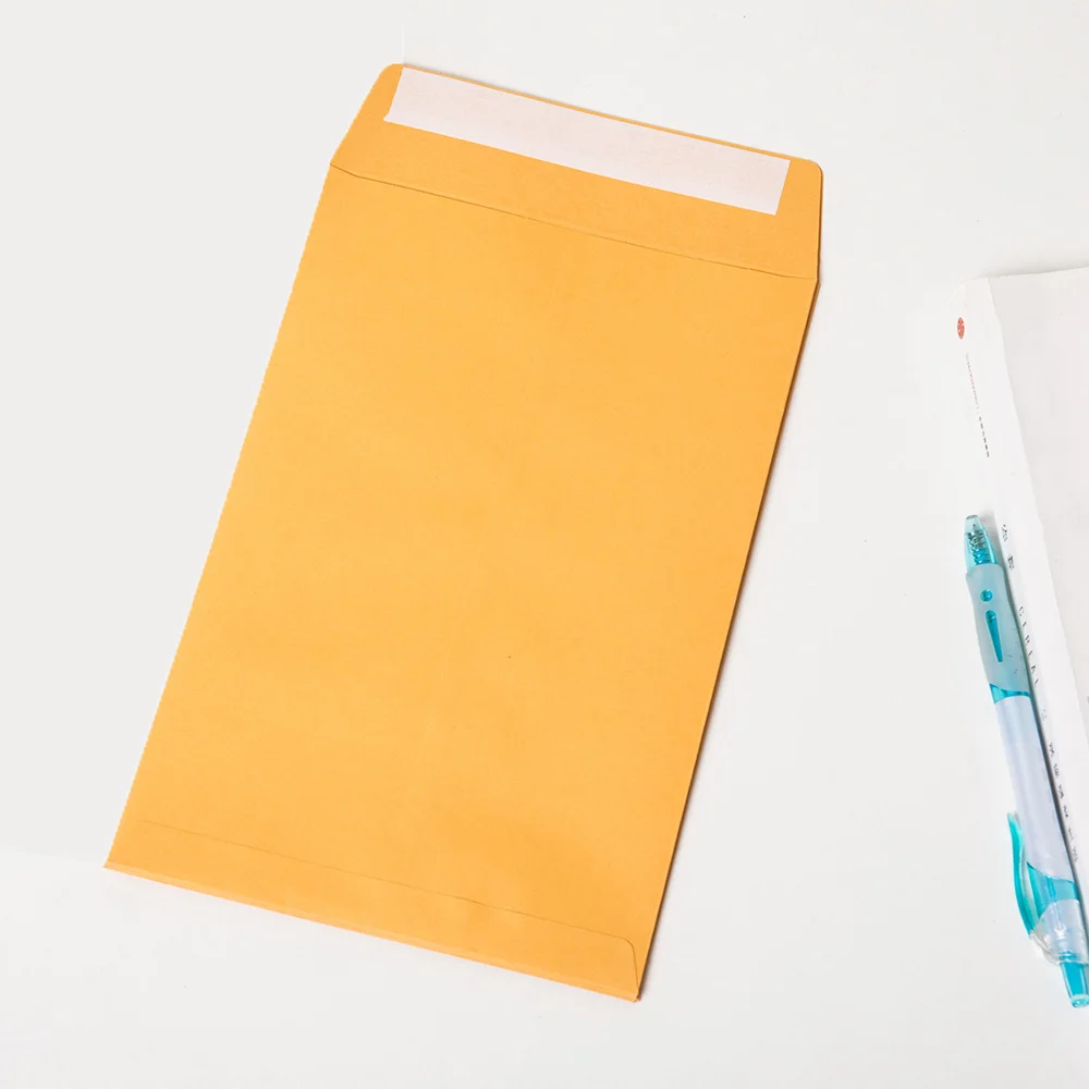 Kraft Paper Envelope Custom Peal and Seal 254 X 305 Mm Gold Mailers ...