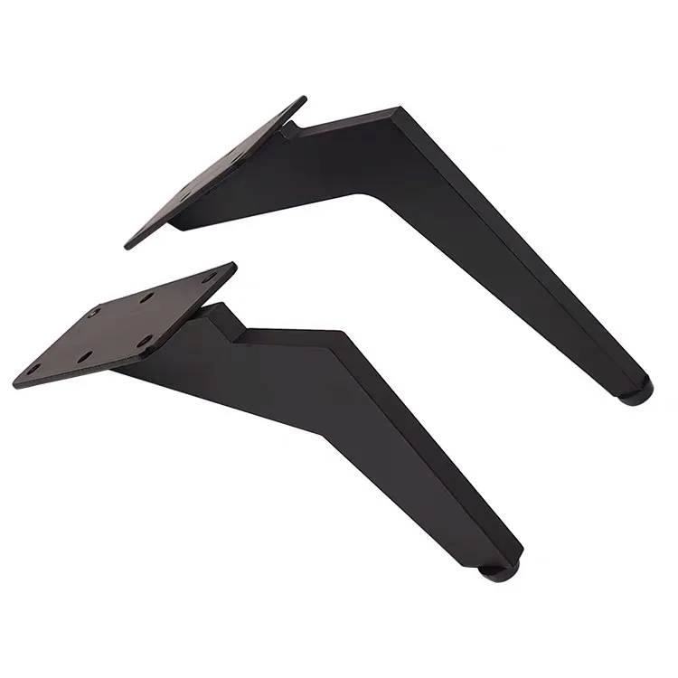 Modern Style L Shape Metal Legs Feet Risers Golden Chrome Furniture ...