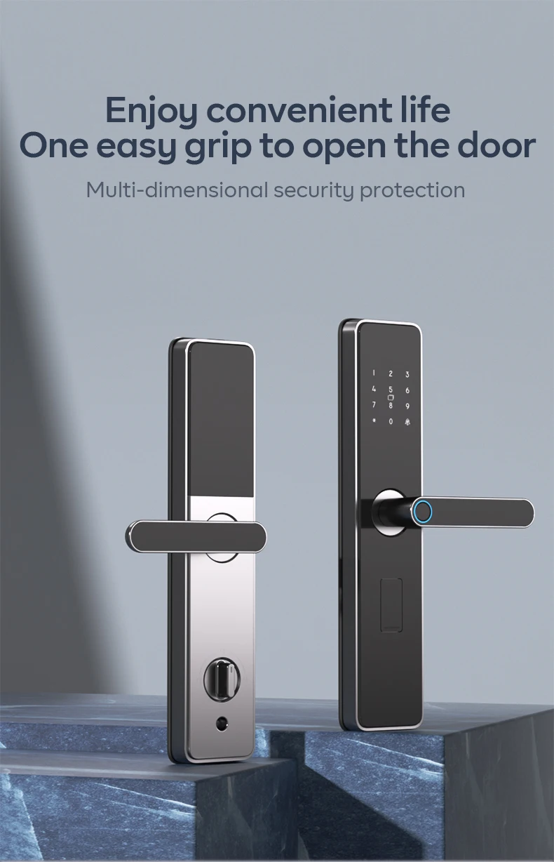 Finger Security Lock Set Front Door Handle - Buy Finger Lock Door ...