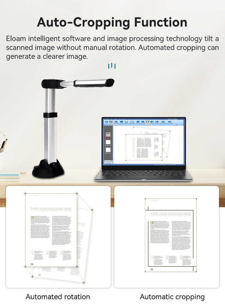 Eloam 15 MP Document Scanner S1500A3AF - OCR & Easy Operation