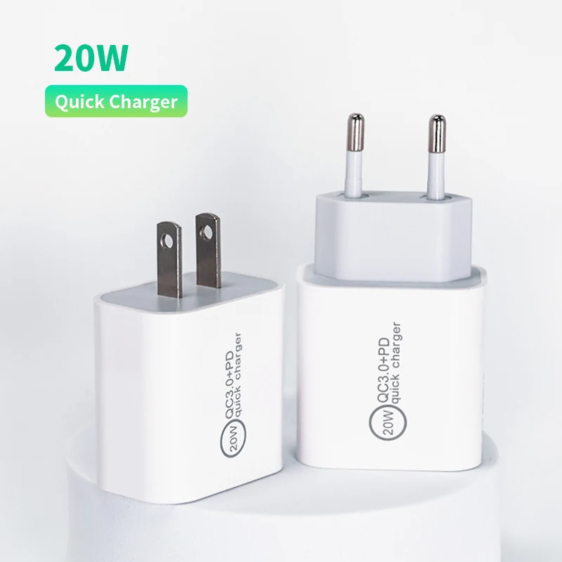 QC3.0 Quick Charge USB-C 20W PD Charger - Dual Ports