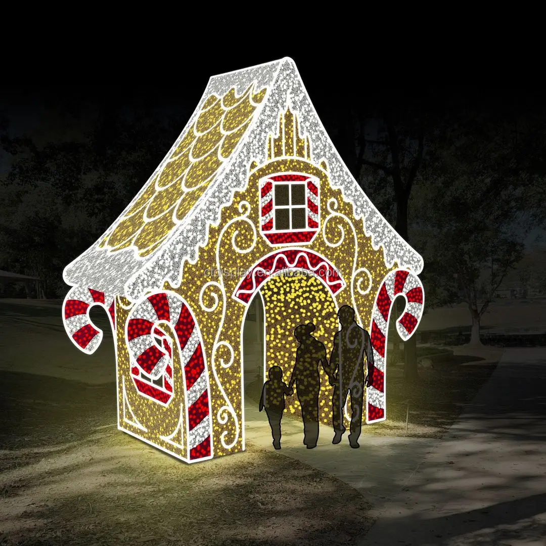 Large Walk Through Gingerbread House 3D Light Christmas Decor for ...