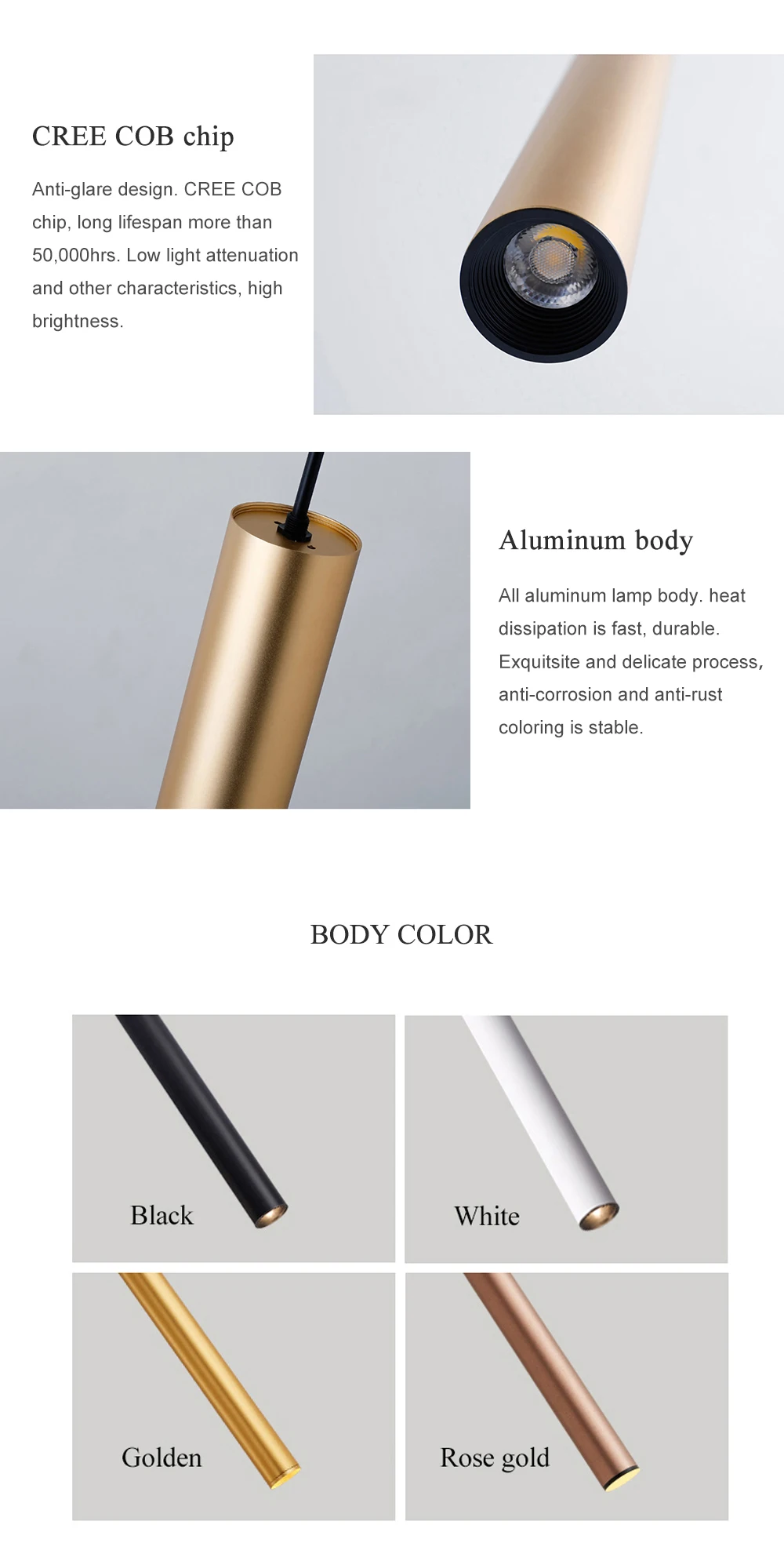 Long Tube Light Kitchen Island Dining Room Shop Bar Counter Decoration ...