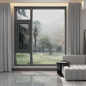 Customizable Design Modern Aluminum Frame Window Grey Prefabricated ...