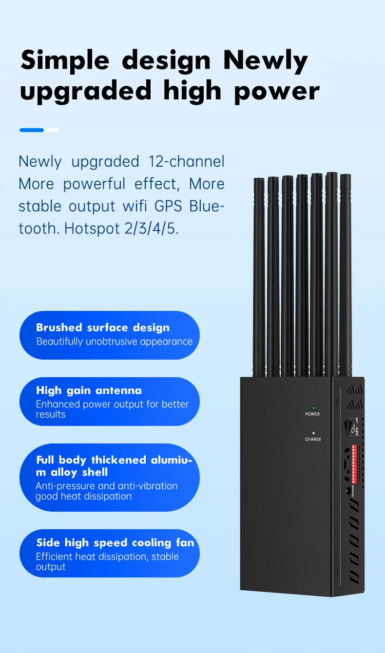 New Upgrade 12 Antenna Super Strong Blocker Shielded 2/3/4/5g Wifi Gps ...