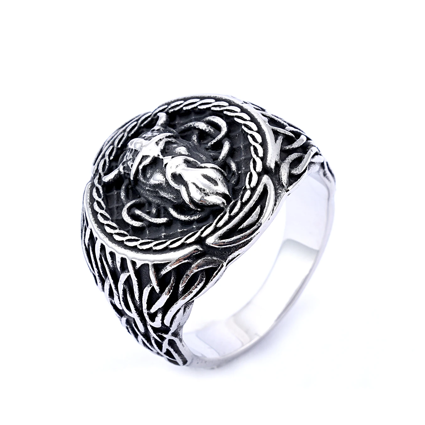Stainless Steel Norse Myth Viking Ring Jewelry Viking Odin God Warrior ...
