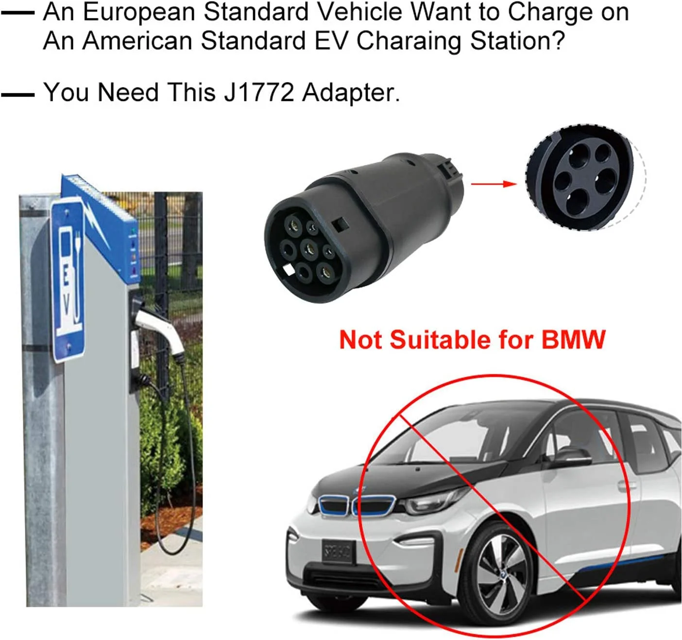 Electric Vehicle Type 1 To Type 2 Ev Tesla Charging Adapter Barrel 32a ...