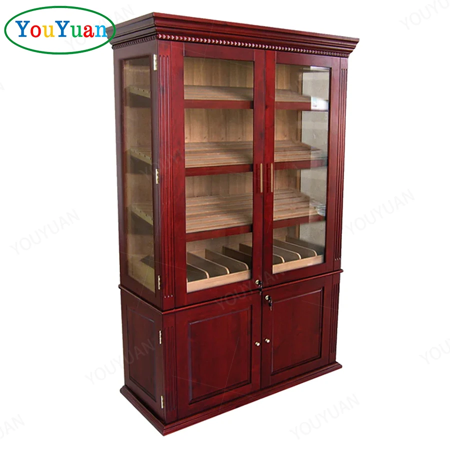 Wooden Cigar Humidor Display Case Smoke Shop Design Cigar Room ...