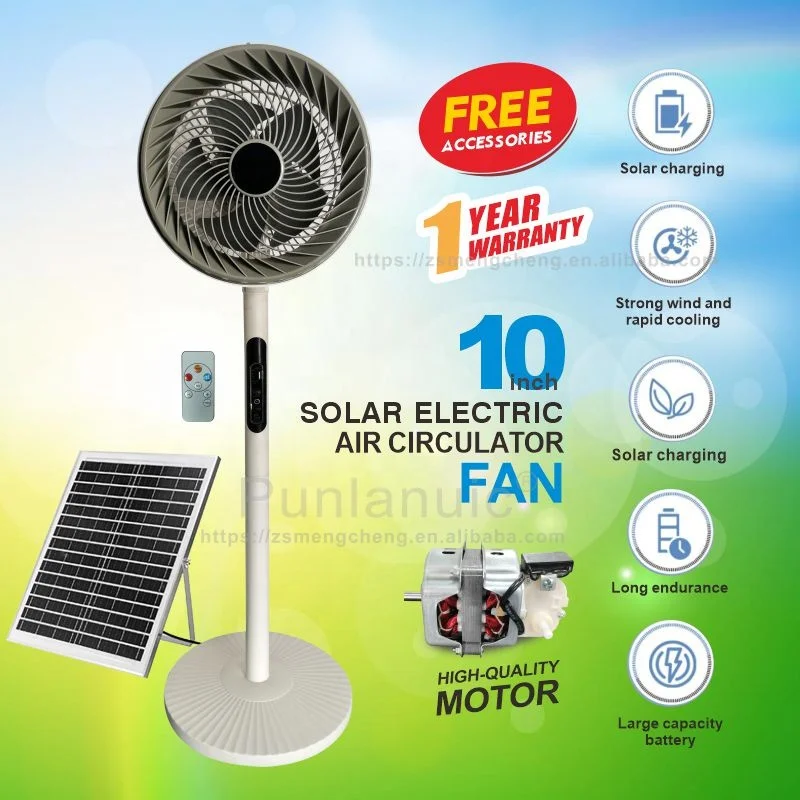 Rechargeable Solar Fan Cheap Price Stand Fan with Solar Panel and LED ...