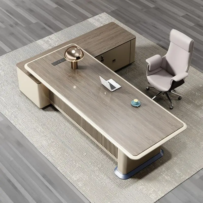 Luxurious L-shaped Industrial Style Executive Office Desk Furniture CEO ...