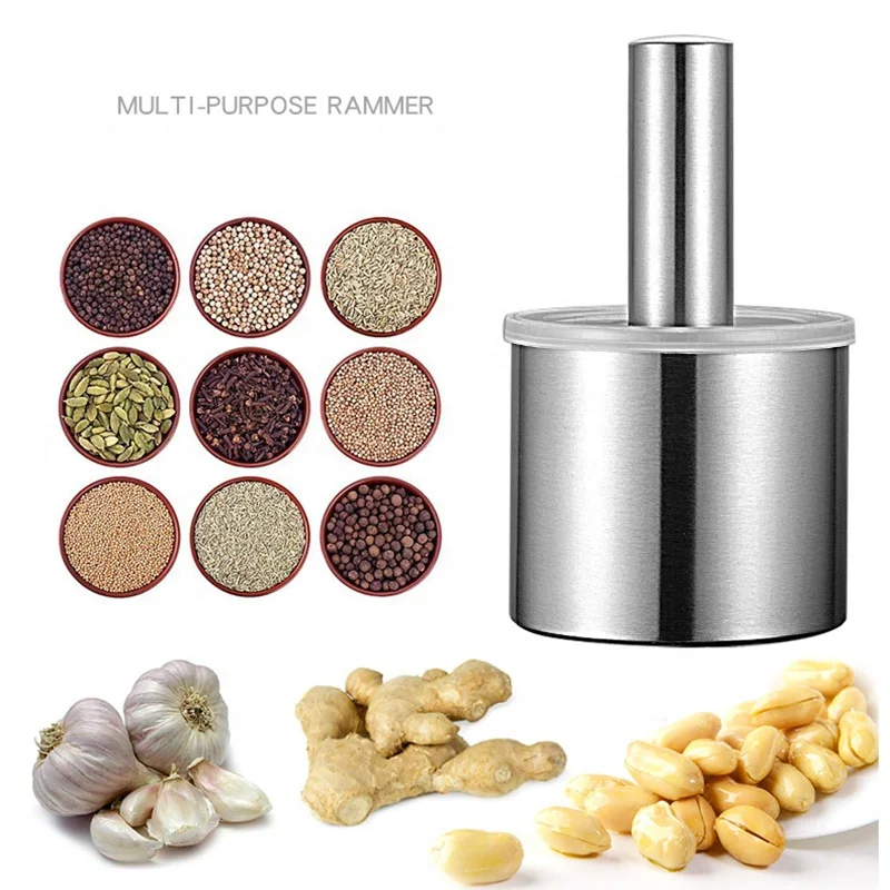 Cylinder Shape Stainless Steel Mortar And Pestle Set Spice Grinder Pill ...