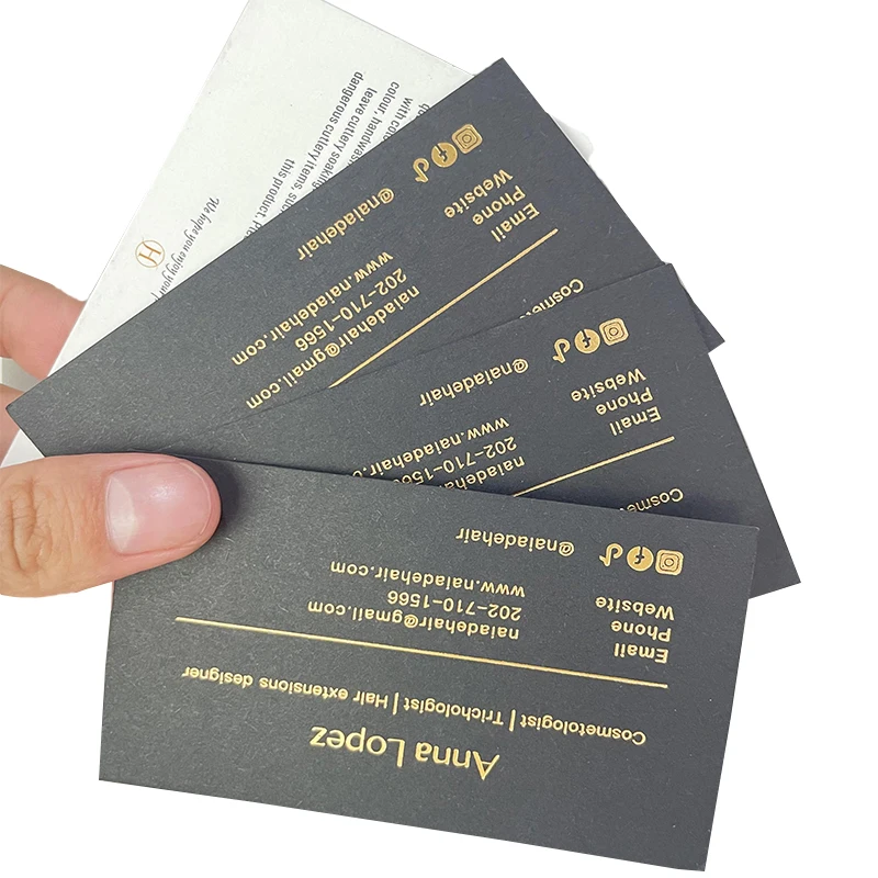 Elegant Gold Foil Embossed Letterpress Printing Paper Business Cards ...