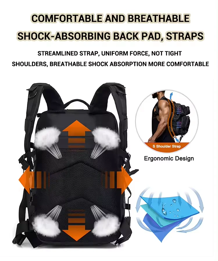 Wholesale Custom Gym Hiking Back Pack - 45L Tactical Backpack