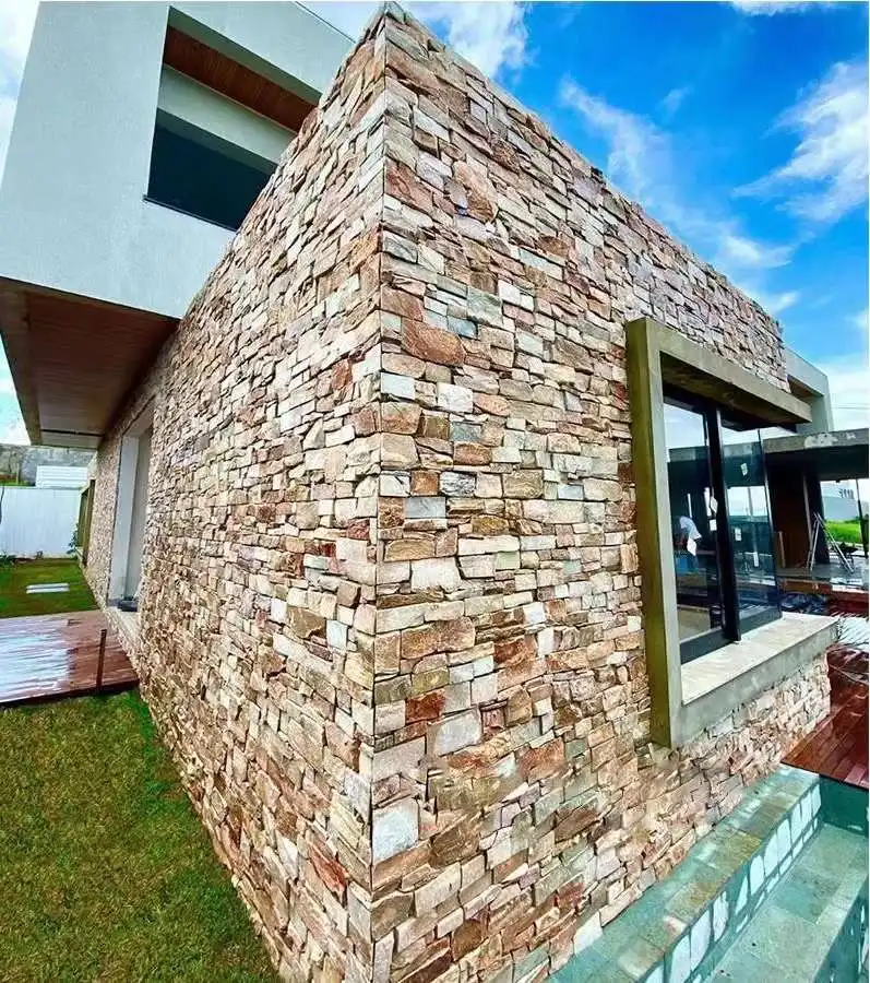 European-Style Exterior Natural Rusty Quartzite Slate Stone Veneer ...