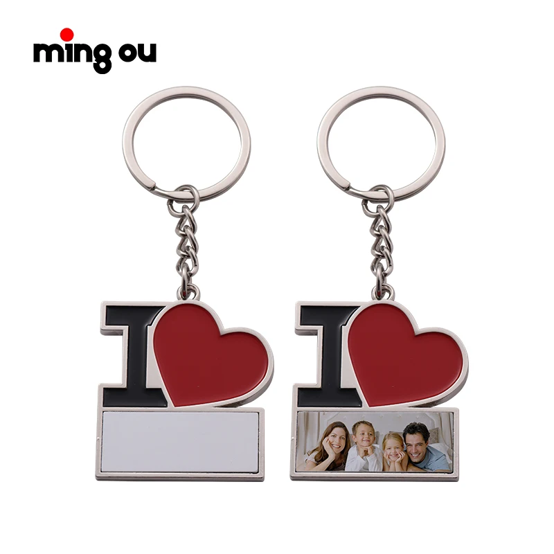 Valentine's Day Gift Couple Keychains LOVE Heart Keychain Ring Key ...