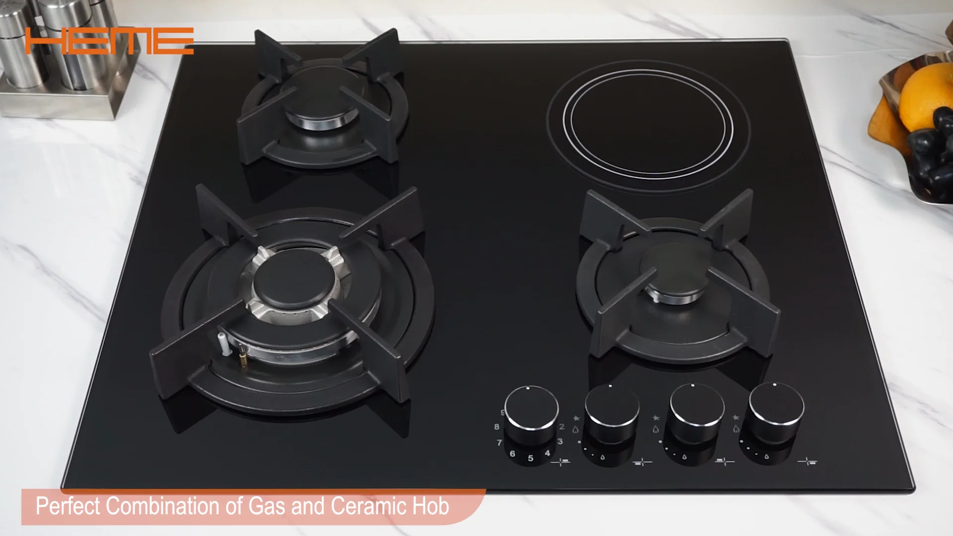 4 Burner Cooking Surface 90cm Gas Cooker Tempered Glass Built In Gas ...