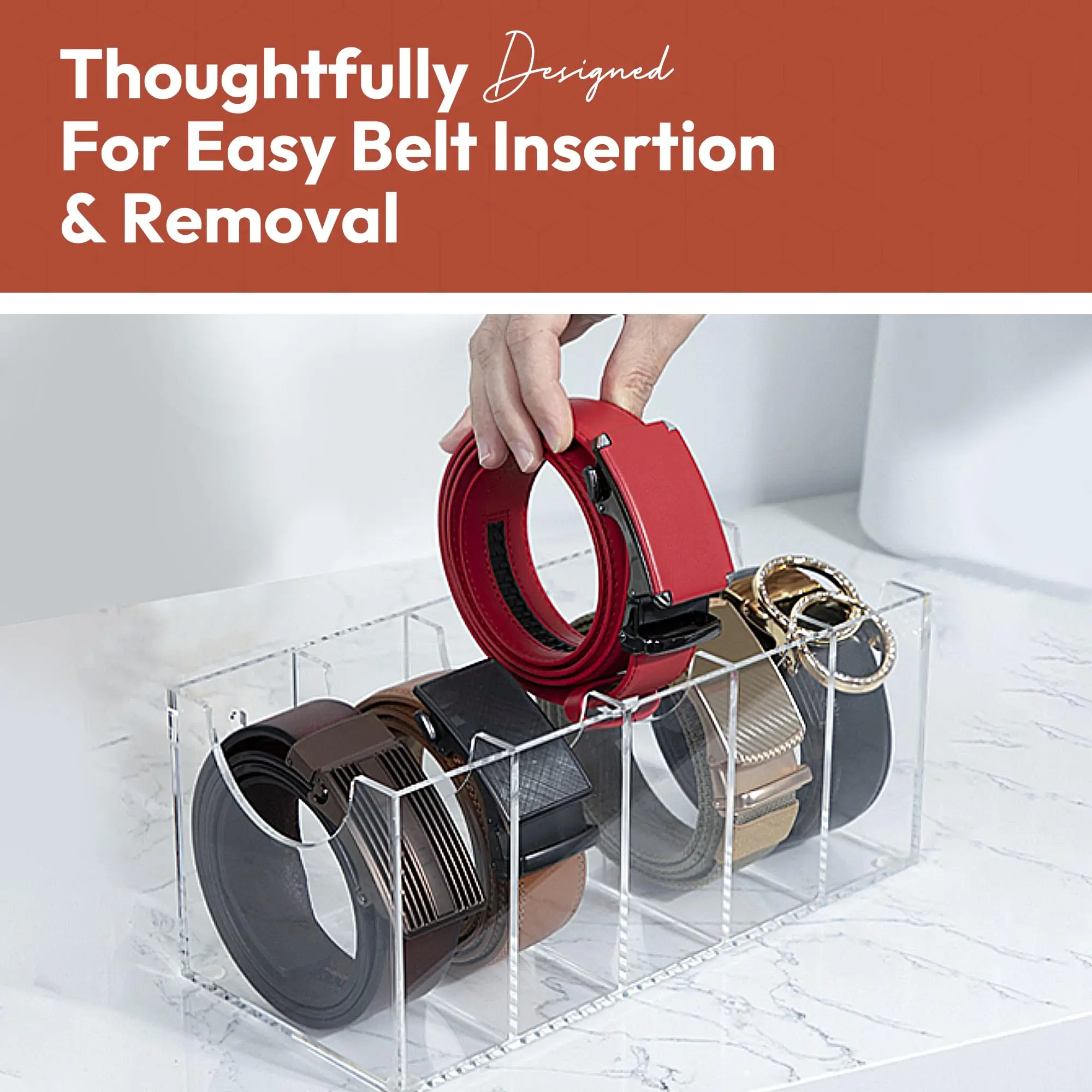 High Quality Acrylic Belt Organizer Hot Selling Display 5 Layer Belt ...