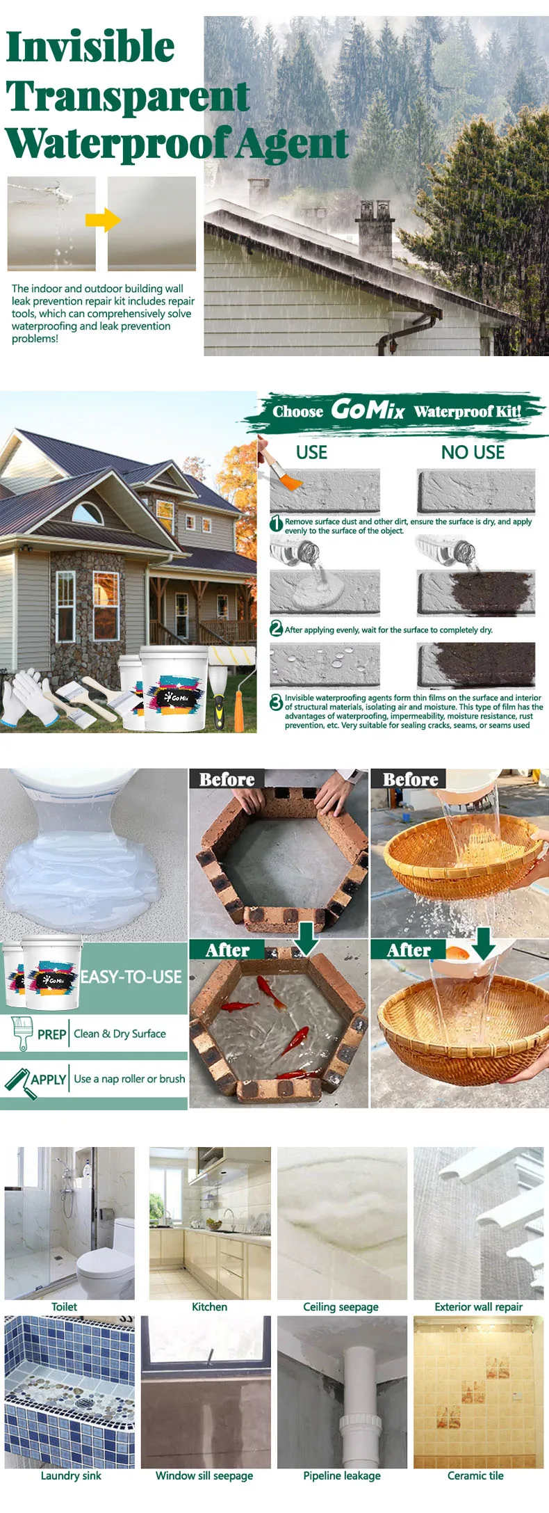 Transparent Waterproof Coating for External Wall Construction Flexible ...