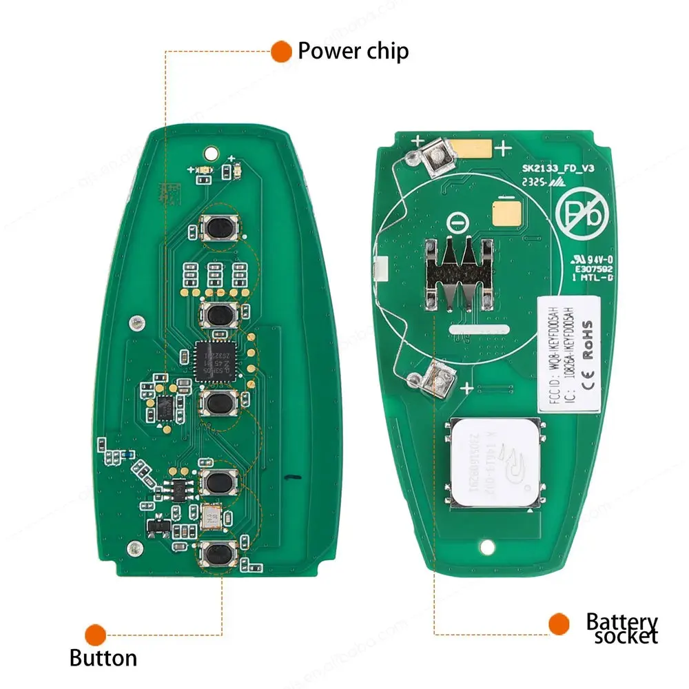 Autel Ikeyfd005al Ikey 5 Buttons Smart Key For Ford Used With Altra Car ...
