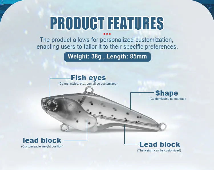 Custom Vibration Fish Bait - Epoxy Resin Fishing Jig Lure