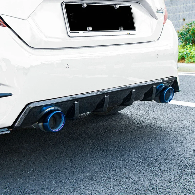 Rear Lower Bumper Diffuser Lip Cover With Dual ABS Special Outlet Pipe ...