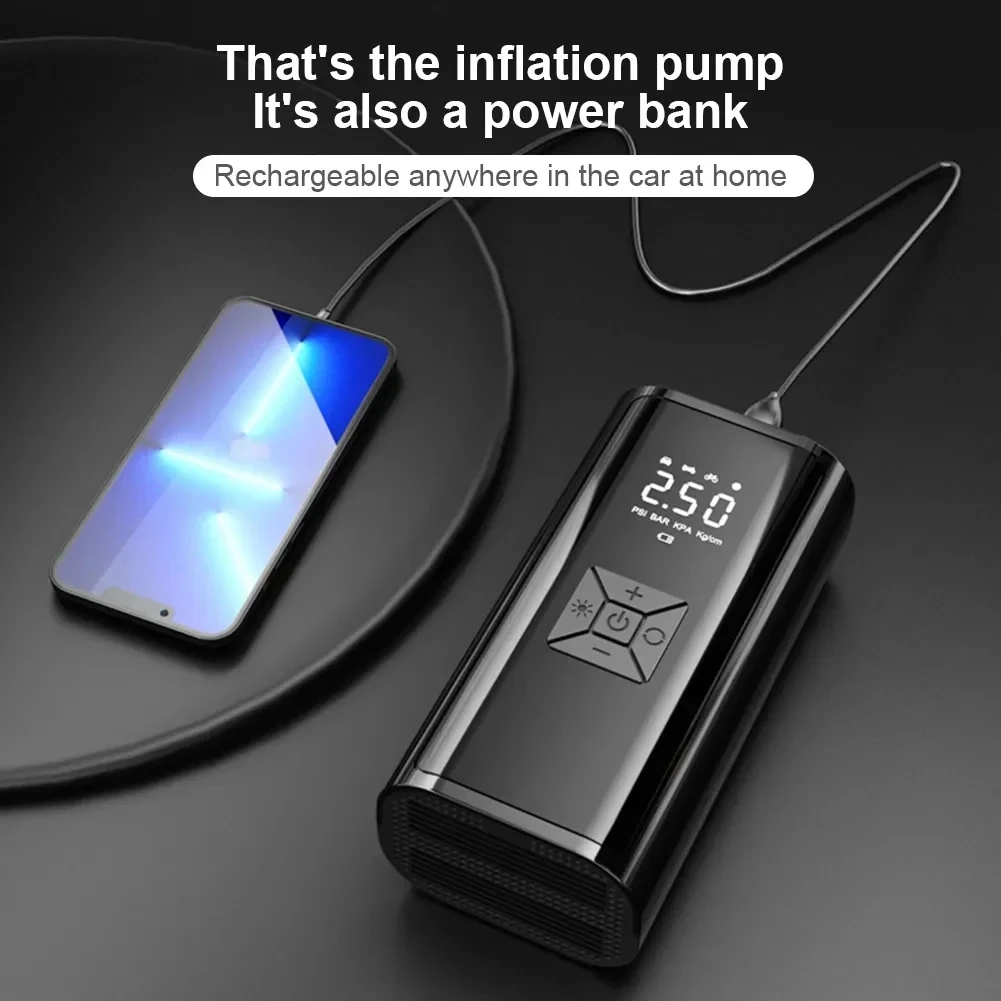 6000mah 150PSI Smart Air Pump - Portable Car Tire Inflator