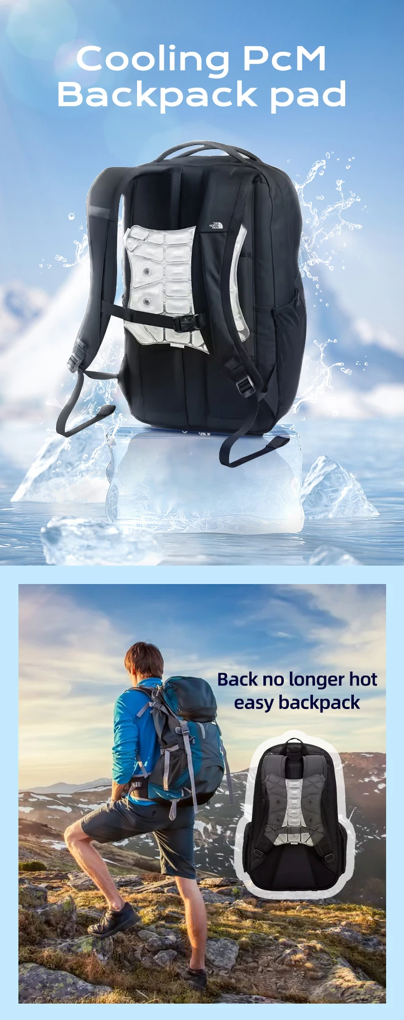 Stroller Ice Pad Attaches to Backpack Stroller Cooling Carry Cool Mat ...