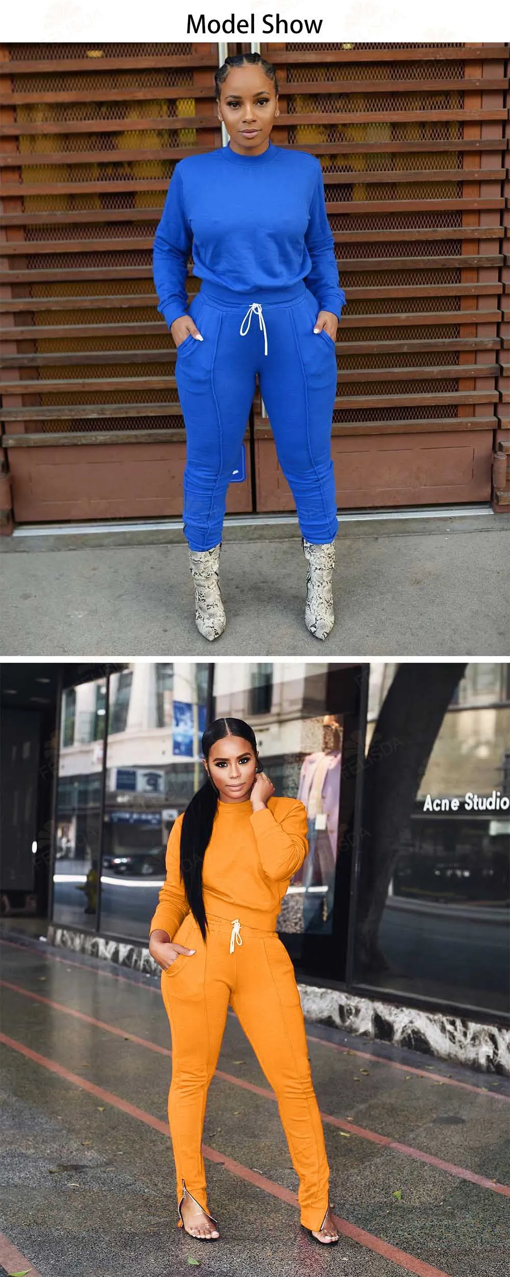 Custom Logo Ladies Fall Clothing Two Piece Set Tracksuit Outfits ...