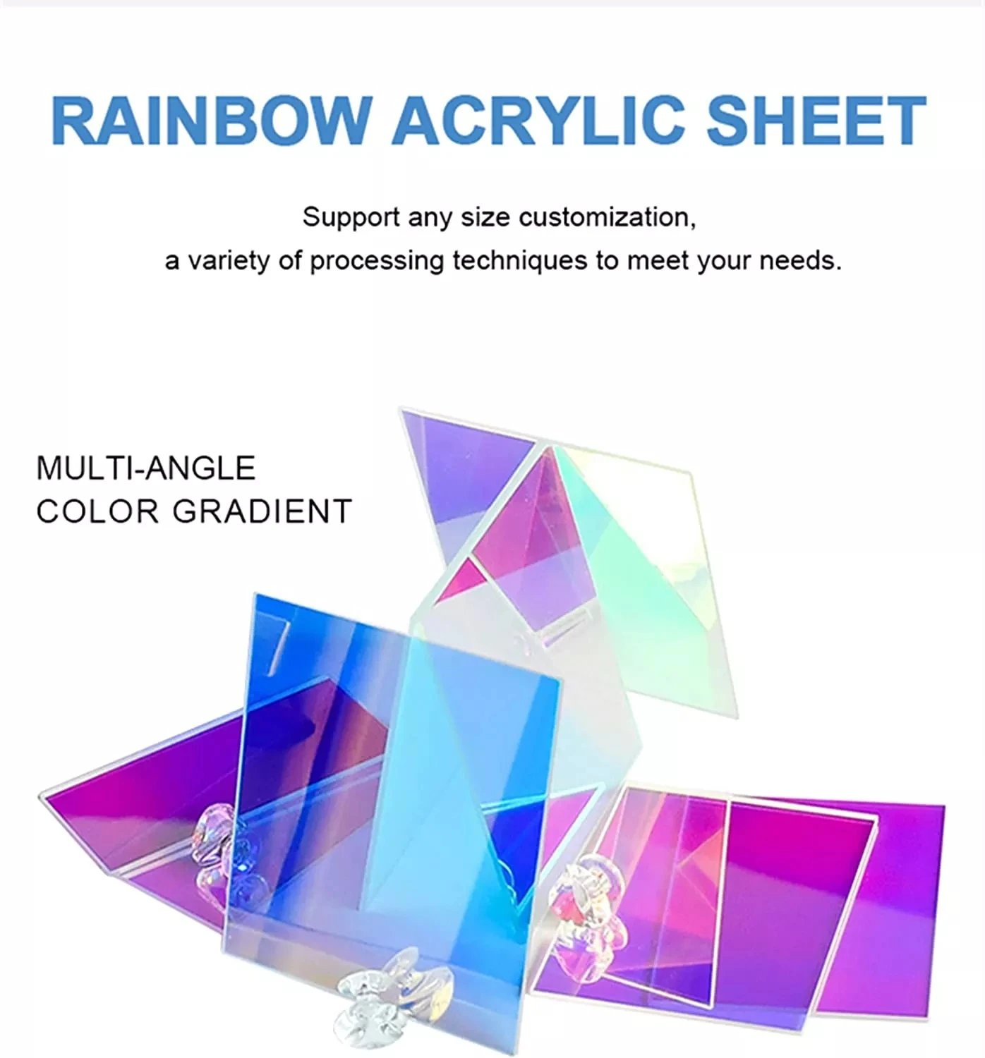 1/17" 2MM Iridescent Acrylic Sheet - Double Sided Laser Cutting