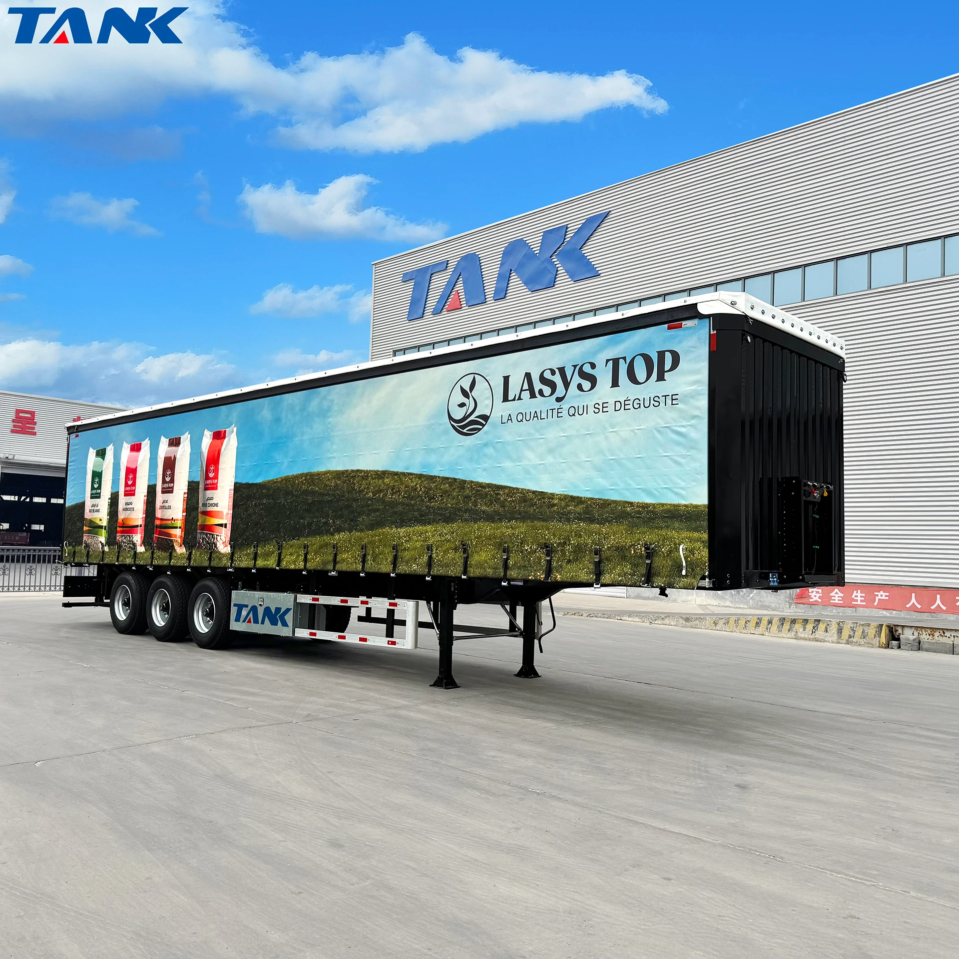 Curtain Side Semi-Trailer Semi Trailer 3-Axle With Sliding Roof Curtain ...