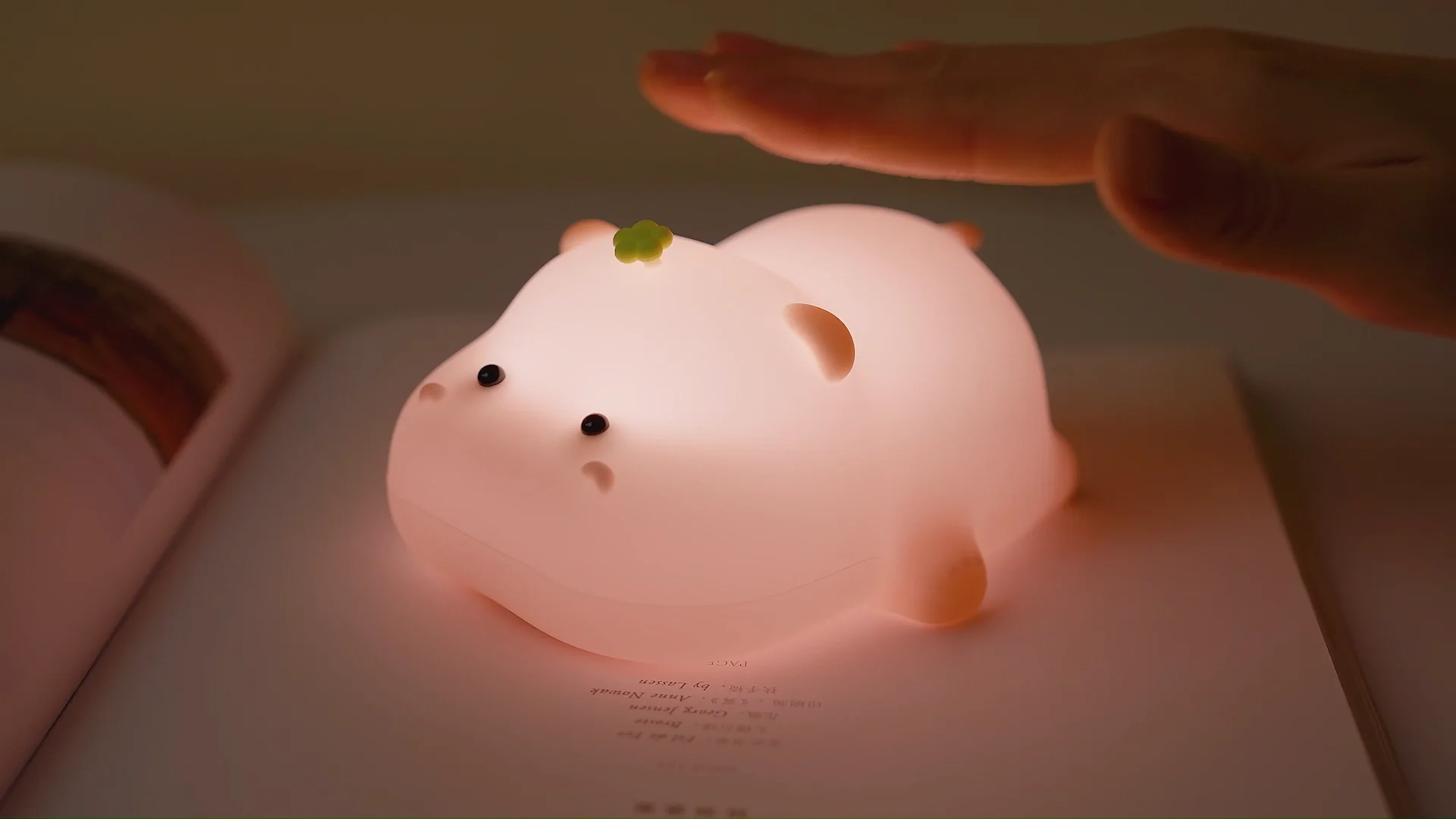 Cute Hippo Lamp Rechargeable Touch Light Silicone Night Light Baby ...