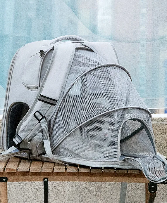 Custom Extendable Pet Backpack Soft Side Luxury Pets Cat Dog Carrier ...
