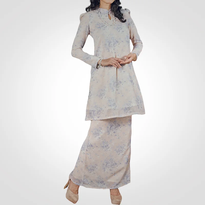 Sipo Eid 2024 Raya Malaysia Pahang Mandarin Collar Chiffon Floral ...
