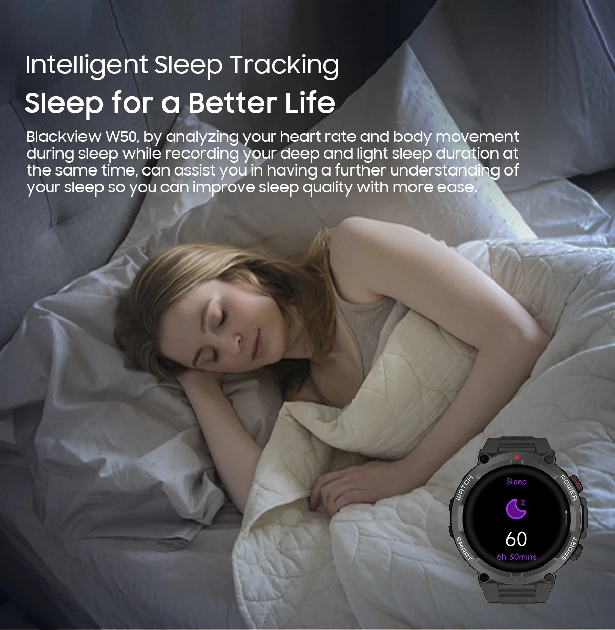 Blackview W50 Smart Watch - Unisex Health & Fitness Tracker